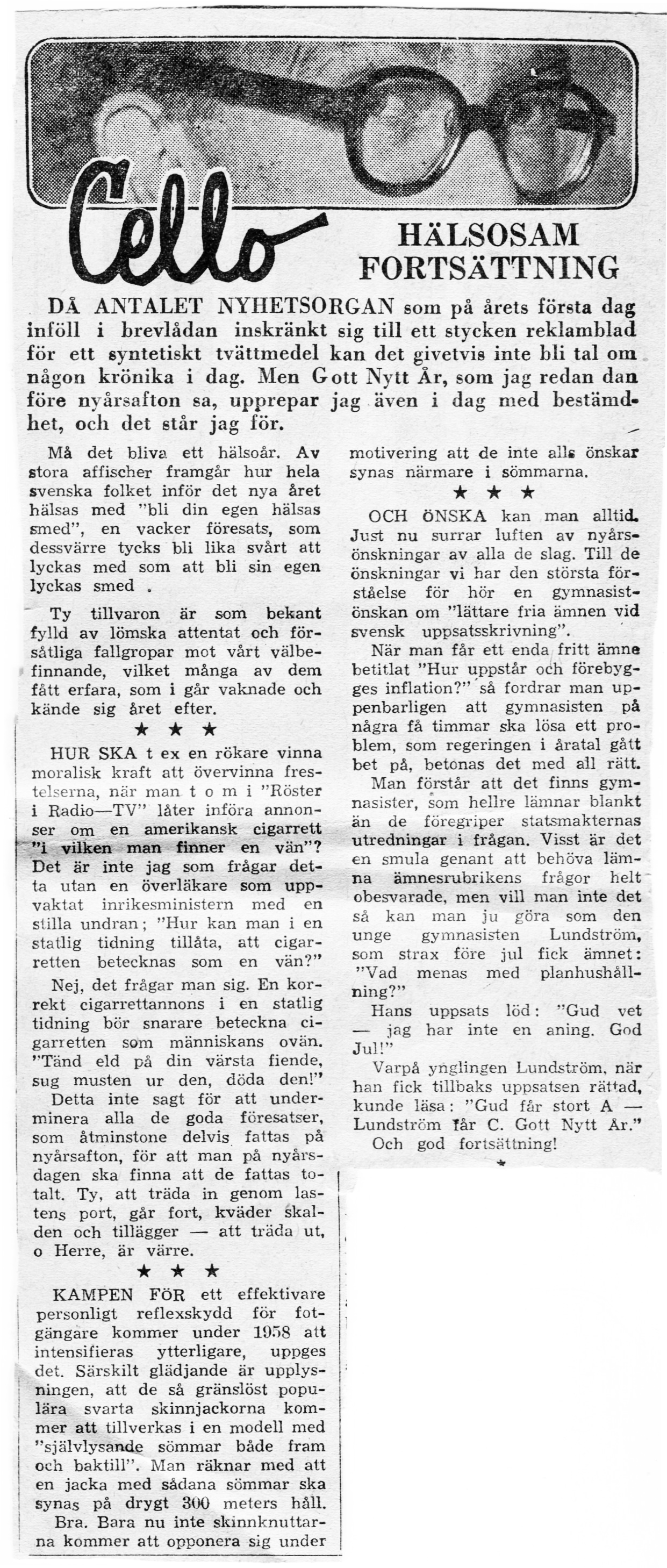 Hälsosam fortsättning – Celloskapet